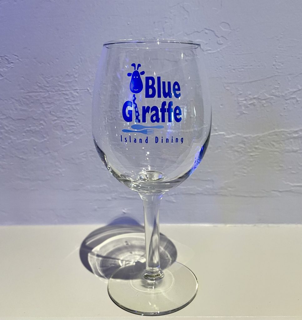Blue Giraffe Wine Glass 11 oz – Blue Giraffe Restaurants, Sanibel FL